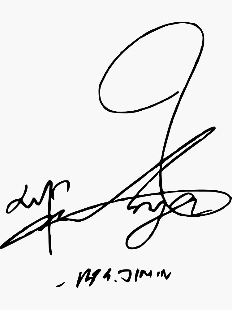 "BTS JIMIN signature" Sticker for Sale by m3rcuria | Redbubble