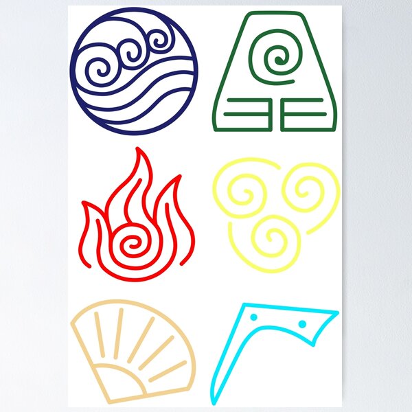 "ATLA The 6 Elements" Poster for Sale by IAmRalp | Redbubble