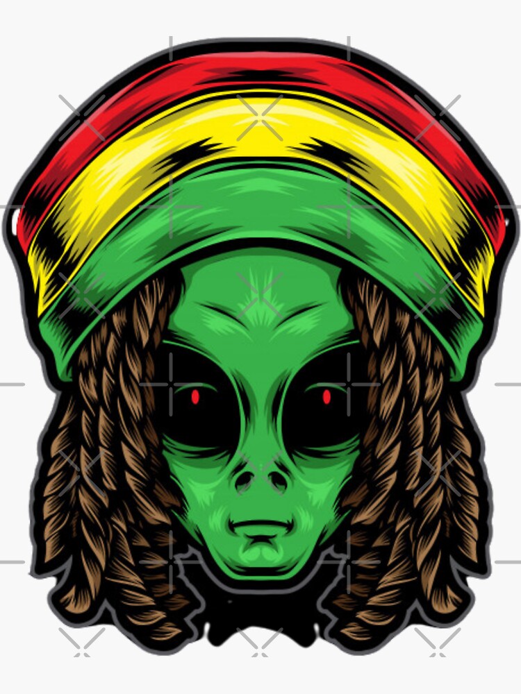 "Reggae alien" Sticker for Sale by Rakos-Merch | Redbubble