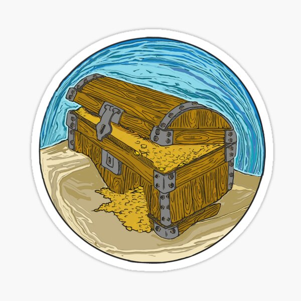 "Sunken Treasure Chest" Sticker for Sale by SAITKEN | Redbubble