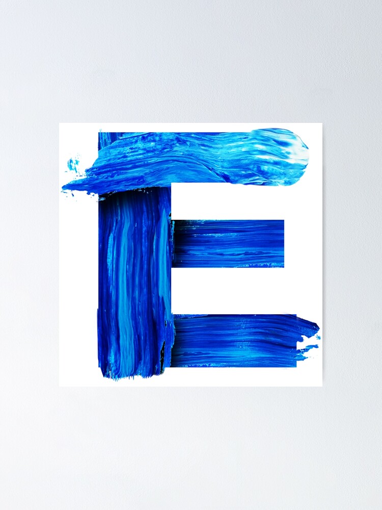 Póster «Letra E pintada de acuarela azul» de Trassia | Redbubble