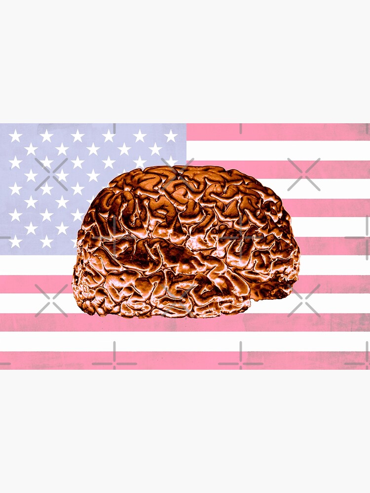 "Human Brain - Rose Gold - American Flag Background" Poster for Sale by ...