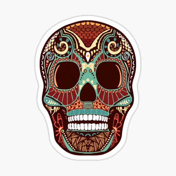 "Calavera Skull" Sticker for Sale by Shazmond | Redbubble