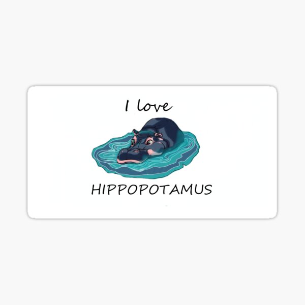 "Hippopotamus" Sticker by ElsiArt | Redbubble