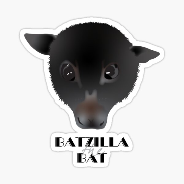"Batzilla - Cute Batface by Sharae in Sage " Sticker for Sale by ...