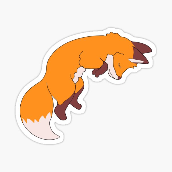 "Cute sleeping orange fox" Sticker by RedEvie | Redbubble