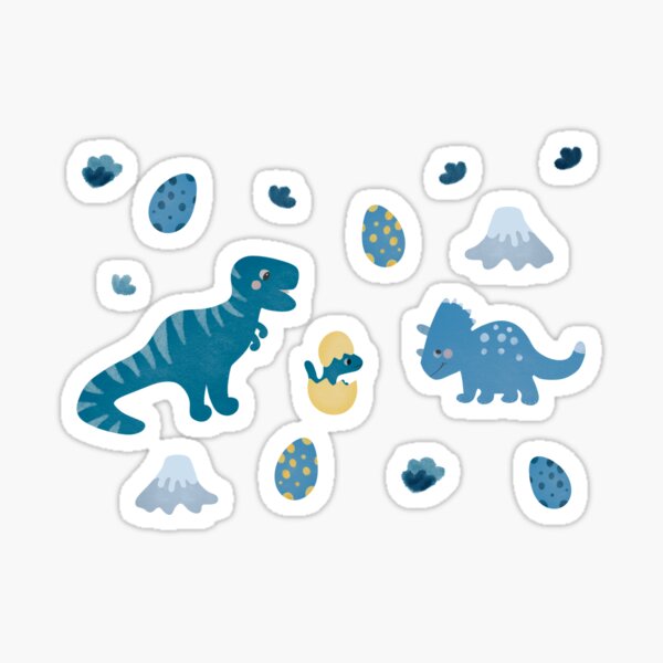 "Baby Blue Dinosaur " Sticker for Sale by ParisianRomance | Redbubble