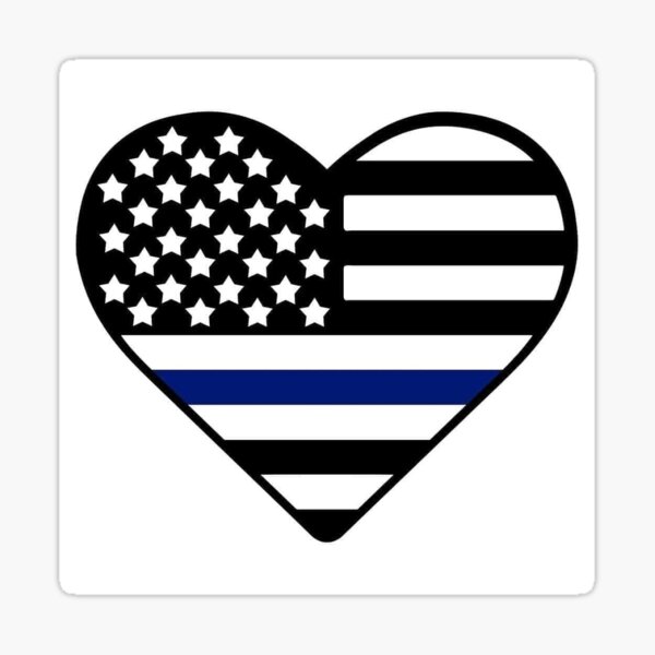 "Heart blue line flag" Sticker for Sale by Mspizzirri | Redbubble