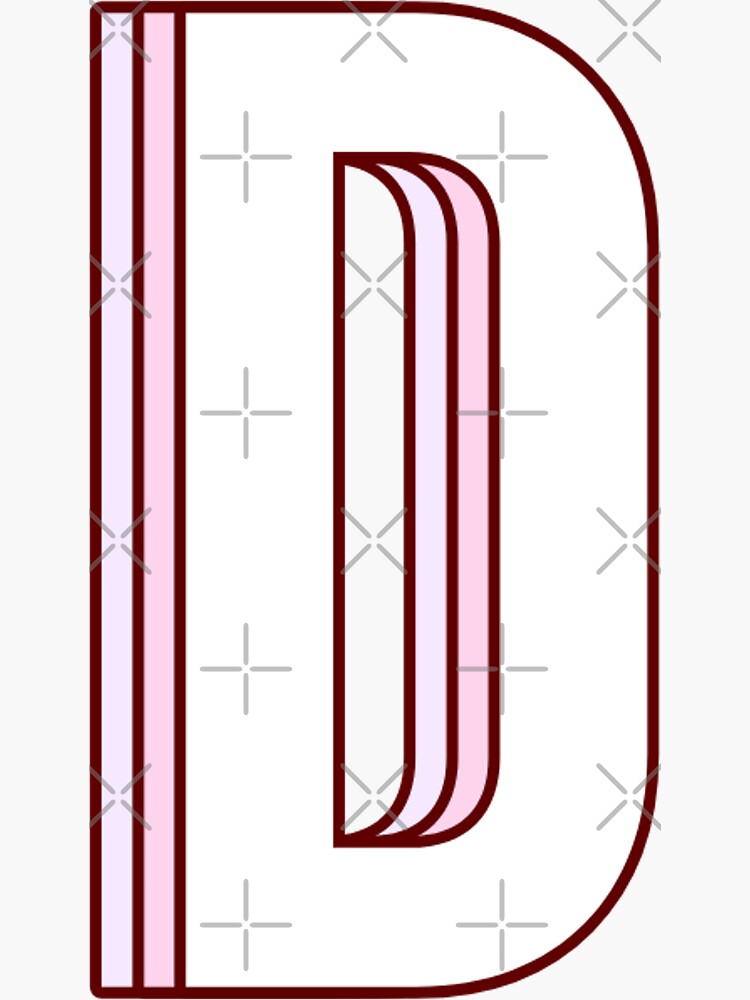 "Aesthetic Letter D Initials" Sticker for Sale by ArtsyDecals | Redbubble