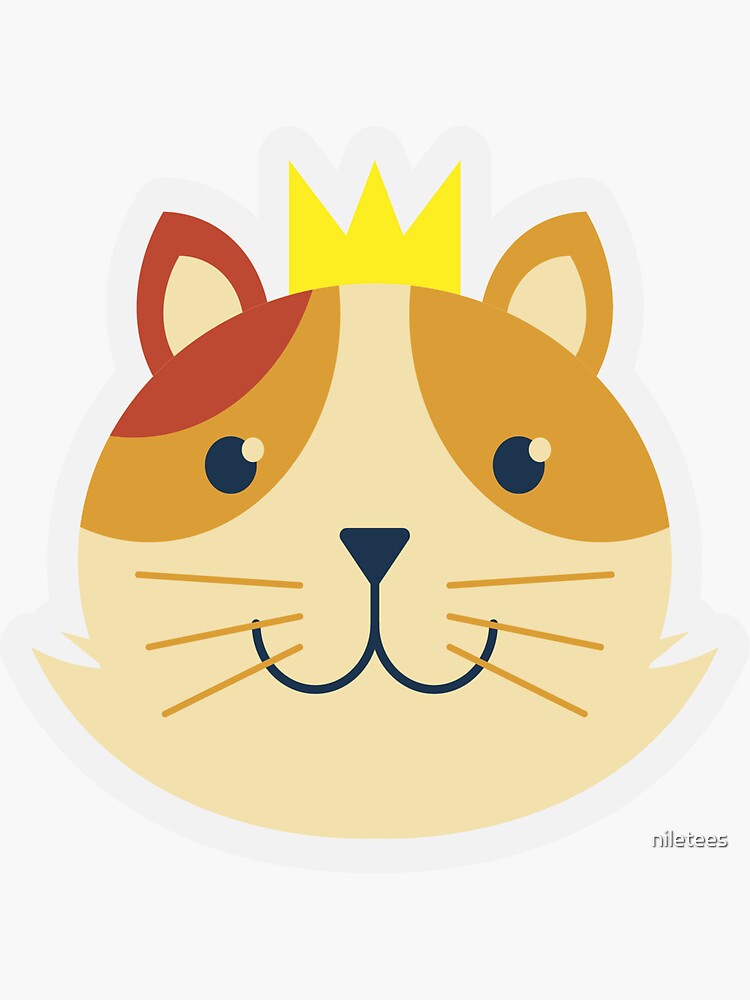 "Cute king cat" Sticker by niletees | Redbubble