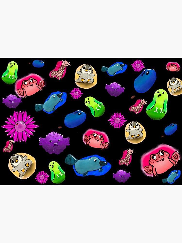 "Cute one color animals black background " Sticker for Sale by LilyWily ...