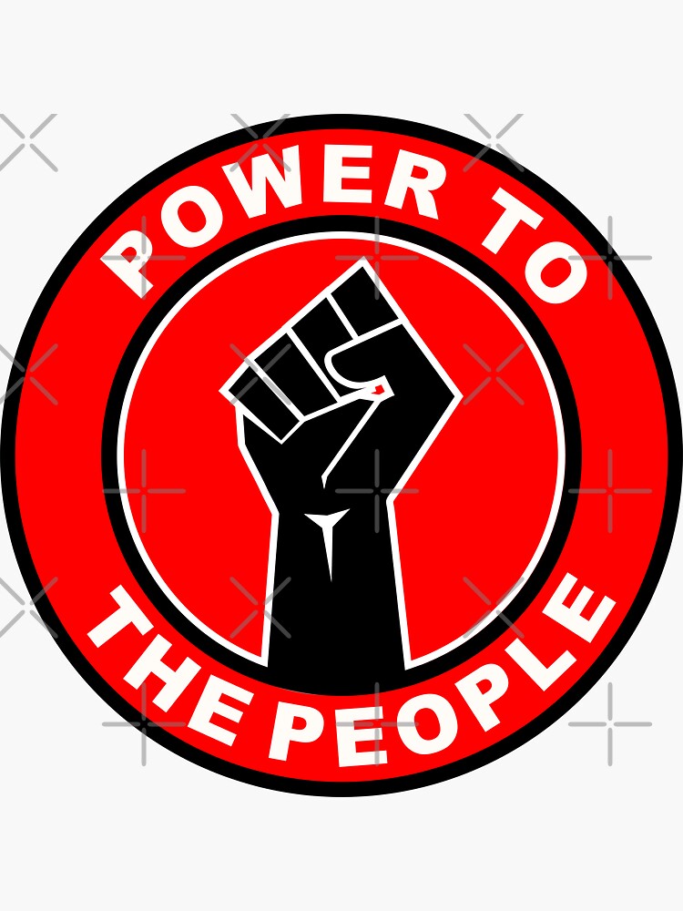 "Power to the people" Sticker for Sale by BigTime | Redbubble