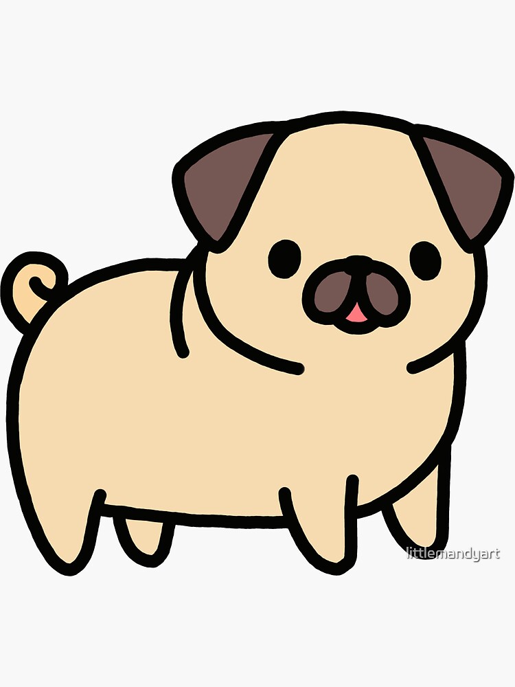 "Mops" Sticker von littlemandyart | Redbubble