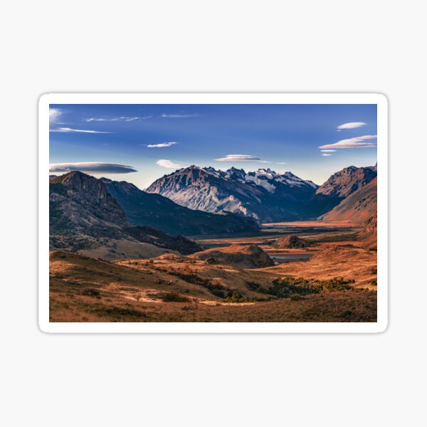 "Mountain Patagonian Landscape, Santa Cruz, Argentina" Sticker by ...