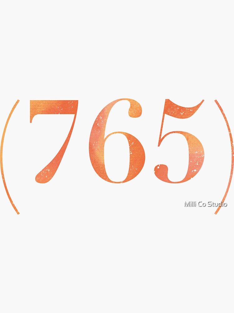"Area Code (765)" Sticker for Sale by quirkyandkind | Redbubble