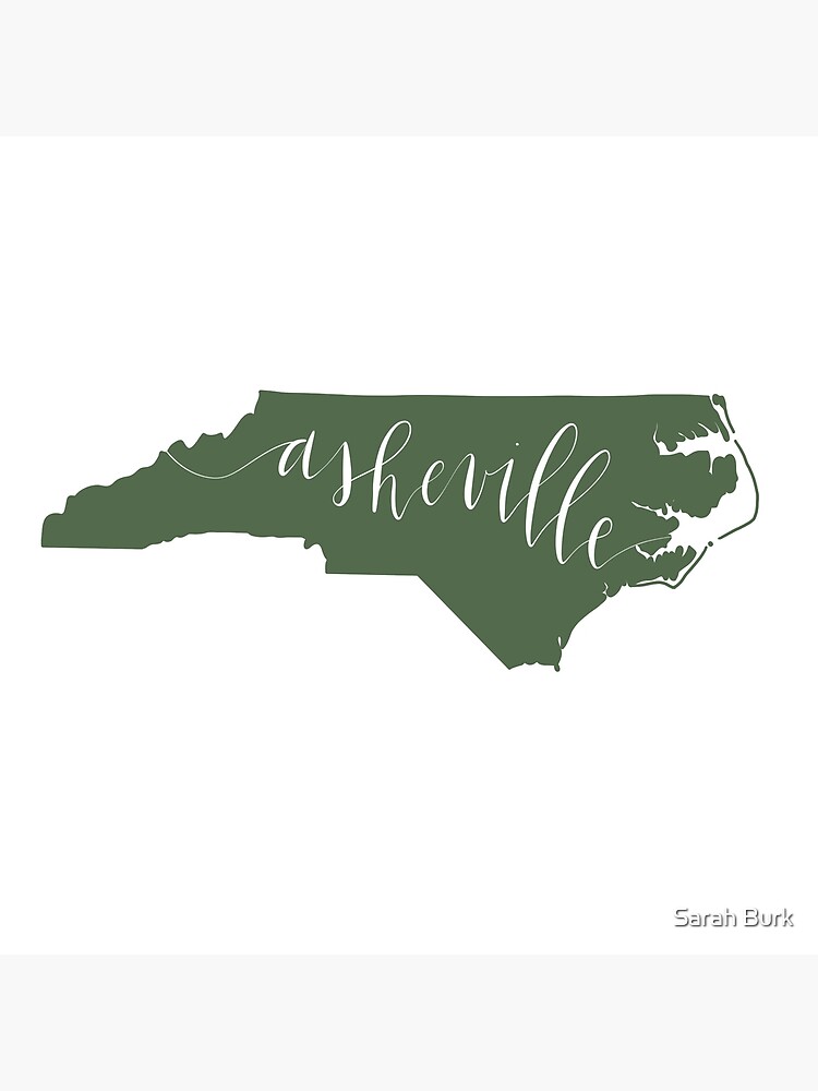 "Asheville North Carolina State Outline Calligraphy" Poster by ...
