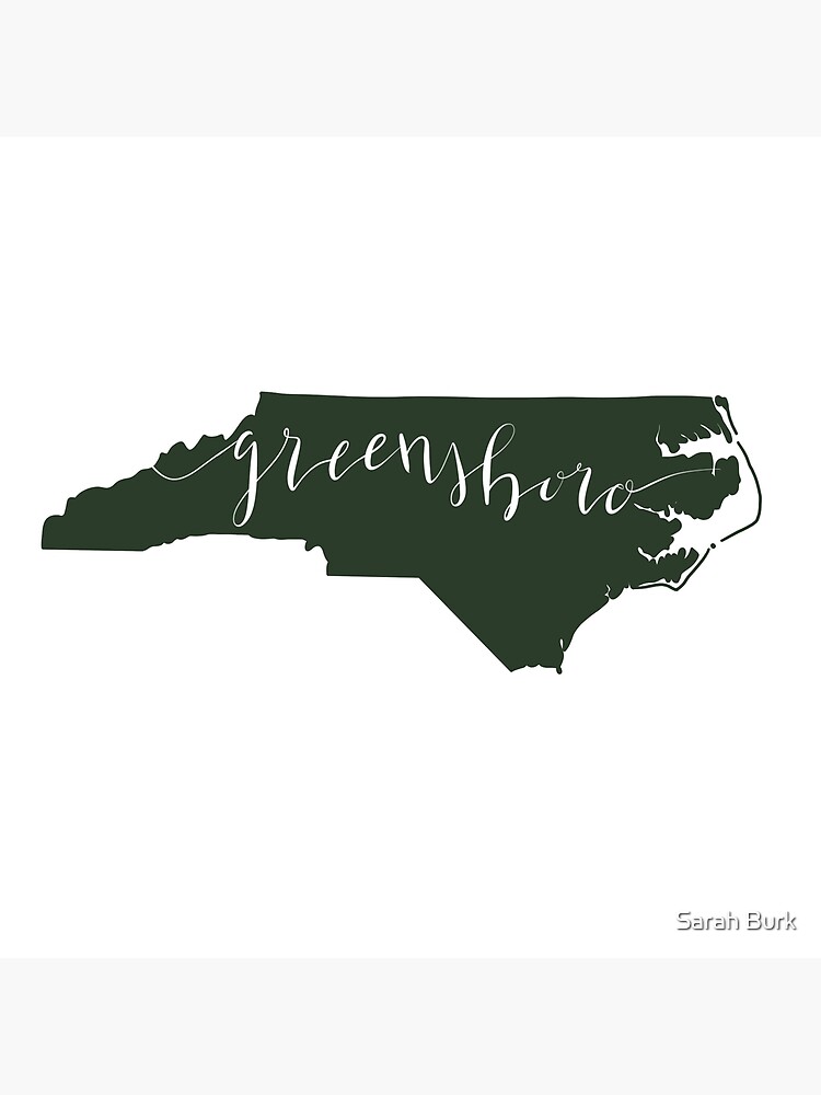"Greensboro North Carolina State Outline Calligraphy" Poster for Sale ...