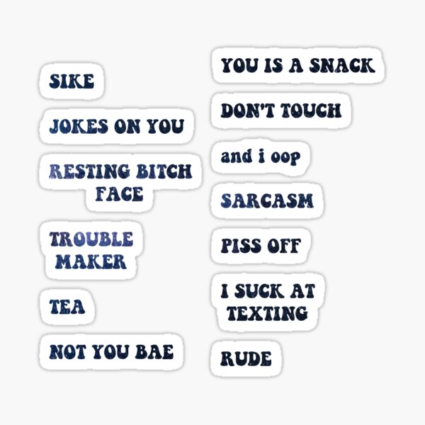 "rude sticker pack" Sticker for Sale by laura-ljps | Redbubble