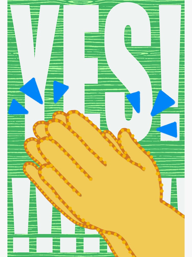 "Yes! Clapping Hands" Sticker by AmyVaidStudio | Redbubble