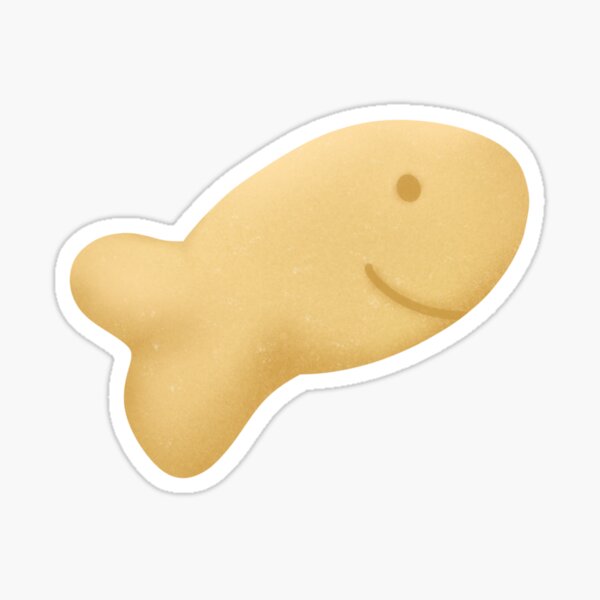 "Goldfish Cracker Sticker" Sticker for Sale by elaine-zebell | Redbubble