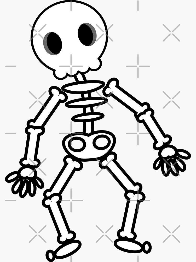 "Cute Skeleton" Sticker for Sale by pinkwinkpop | Redbubble