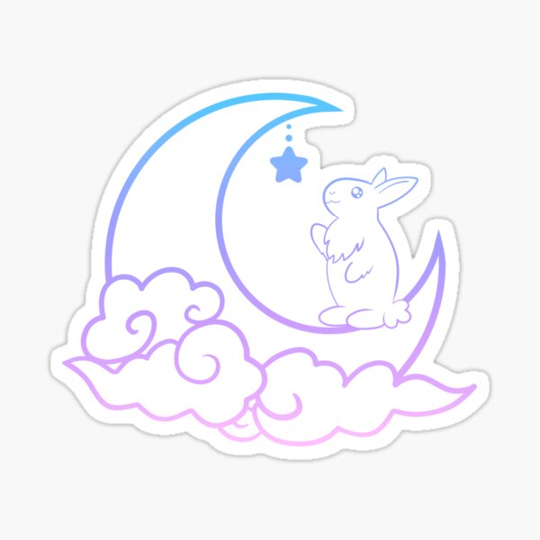 "Moon Rabbit" Sticker for Sale by Luna-Cooper | Redbubble