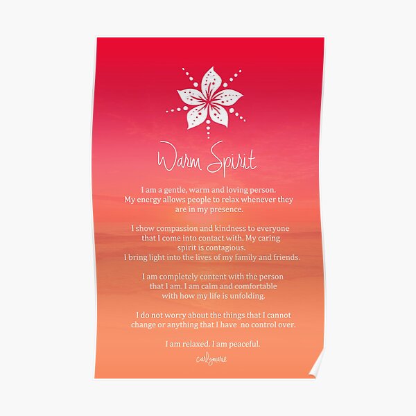 "Affirmation - Warm Spirit" Poster for Sale by CarlyMarie | Redbubble