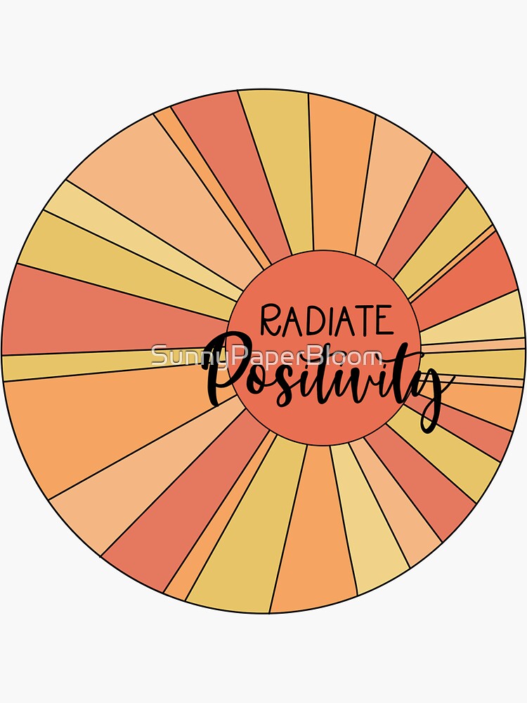"Radiate Positivity Sun Sticker" Sticker for Sale by SunnyPaperBloom ...
