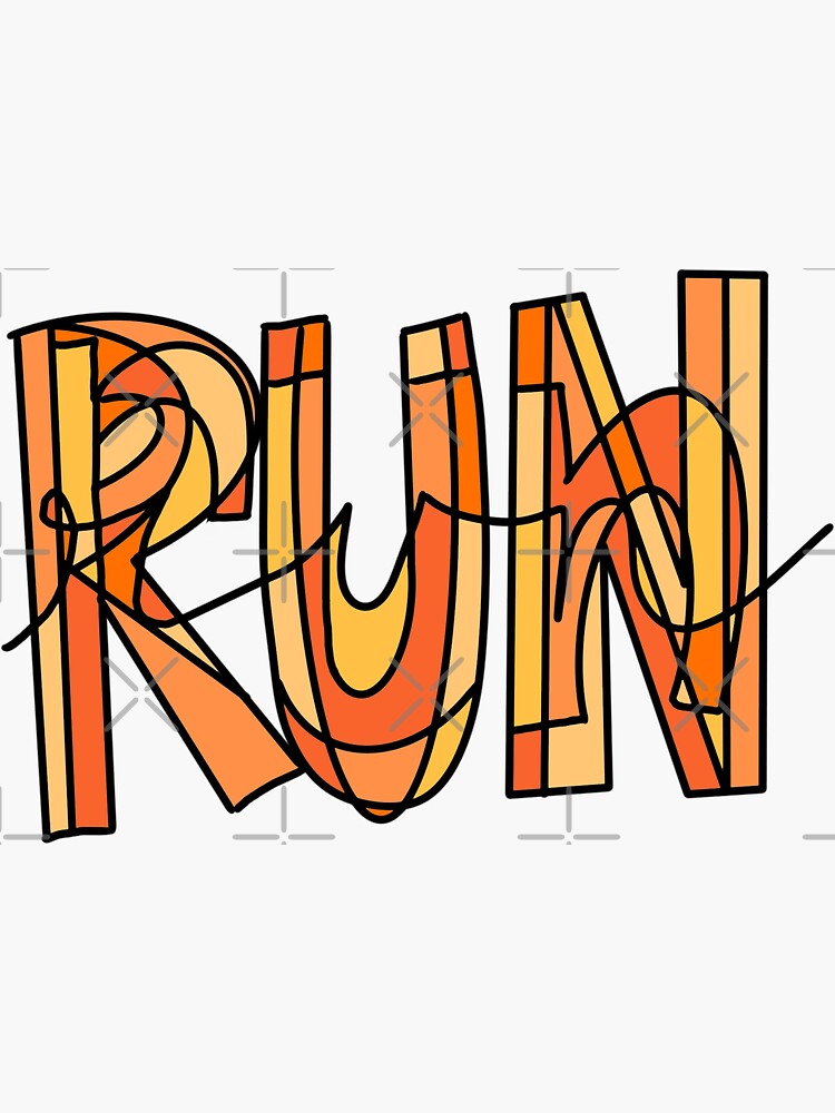 "Orange Run Doodle" Sticker for Sale by klaireep | Redbubble