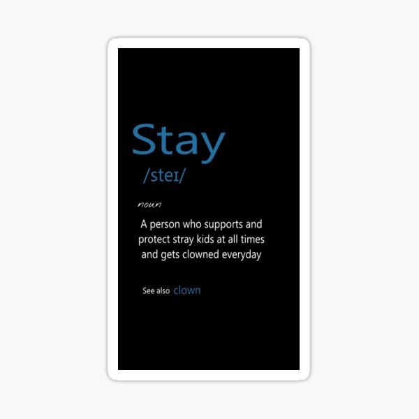 "stray kids stay fandom (meaning.noun)" Sticker for Sale by stay05 ...