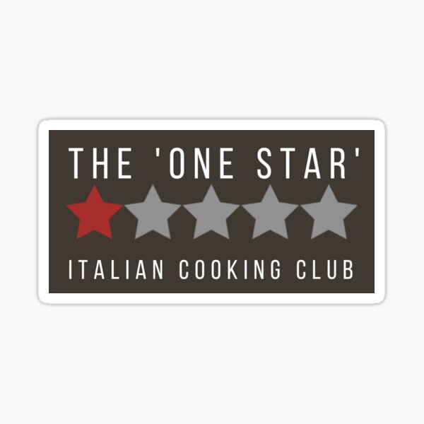 "The One Star Italian Cooking Club Logo" Sticker for Sale by ...