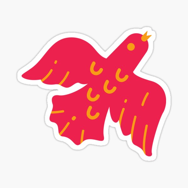 "Minimalist Flying Red Bird" Sticker by nhilkin | Redbubble