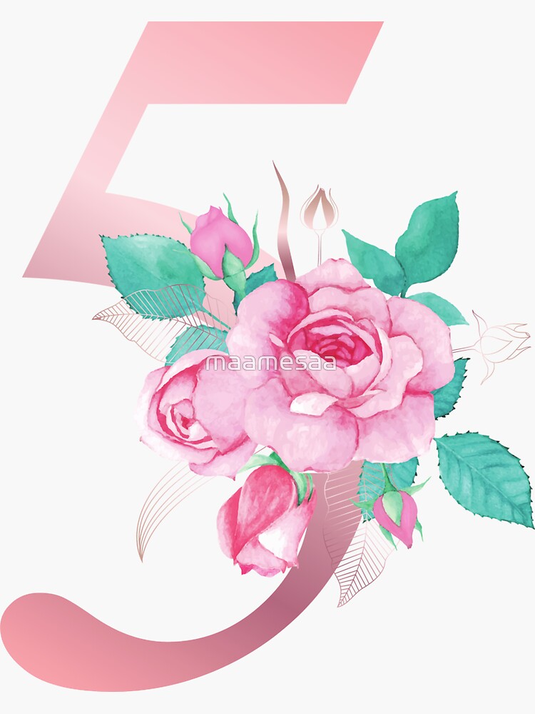 " Number 5" Sticker by maamesaa | Redbubble