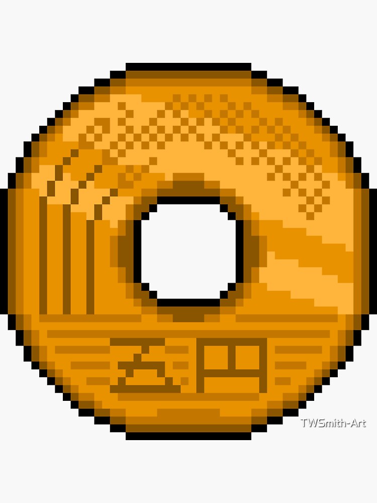 "Bronze Japanese 5 Yen Pixel Art Coin" Sticker for Sale by TWSmith-Art ...
