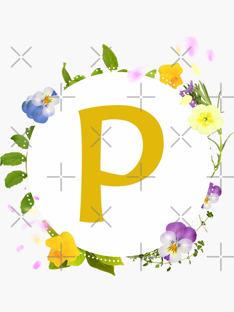 "Letter p flowery" Sticker for Sale by SalkianStickers | Redbubble
