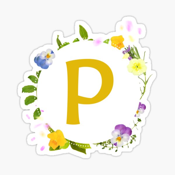 "Letter p flowery" Sticker for Sale by SalkianStickers | Redbubble