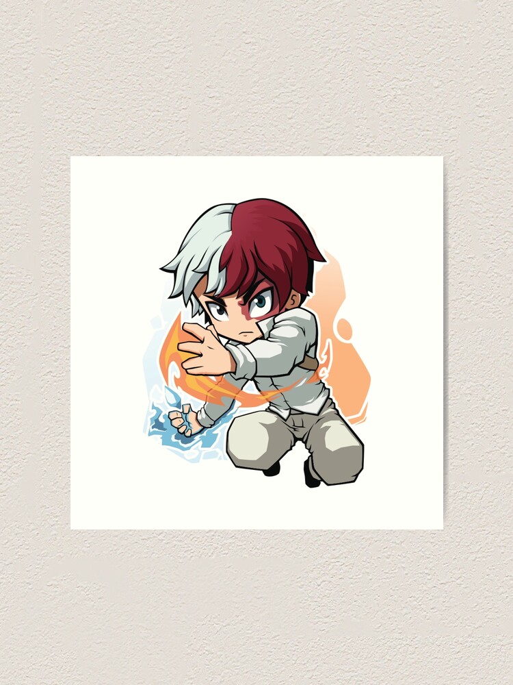 "Shoto Todoroki Fire Ice" Art Print for Sale by Cartoon-Star | Redbubble