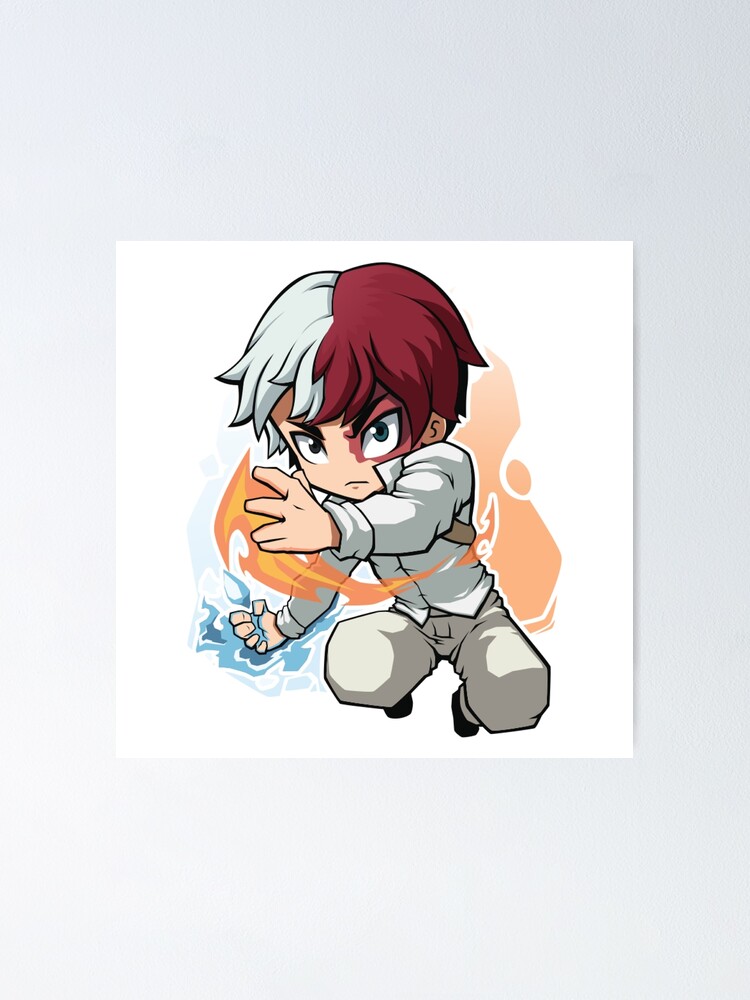 Poster « Shoto Todoroki Fire Ice », par Cartoon-Star | Redbubble