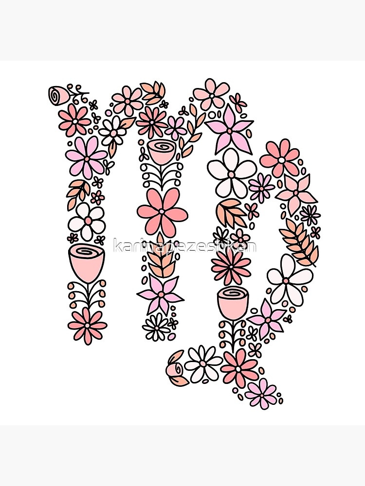 "Cute Pink Virgo Zodiac Symbol" Poster for Sale by karinapezeshkan ...