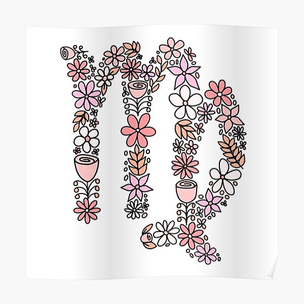 "Cute Pink Virgo Zodiac Symbol" Poster for Sale by karinapezeshkan ...