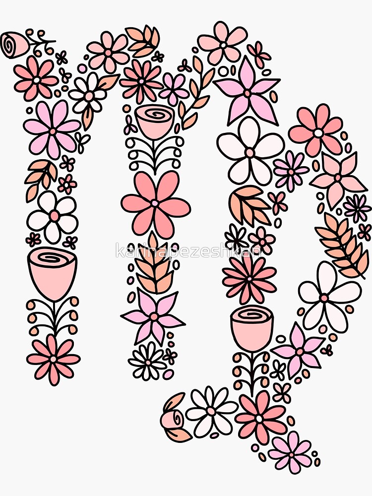 "Cute Pink Virgo Zodiac Symbol" Sticker for Sale by karinapezeshkan ...