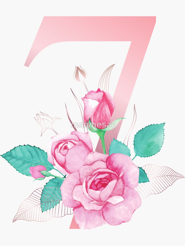" Number 7" Sticker by maamesaa | Redbubble
