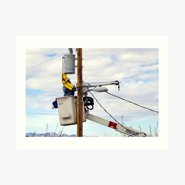 "Electric Power Lineman" Art Print for Sale by ptosis | Redbubble