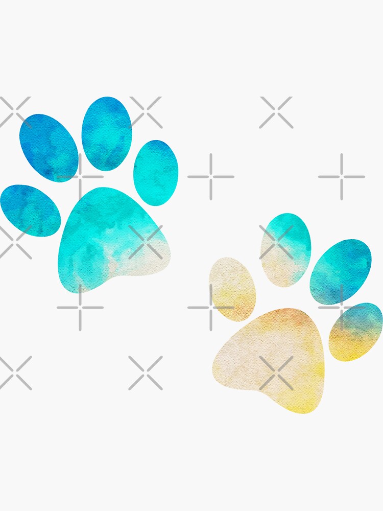 " Watercolor Paw Print " Sticker by MilnaCastillo | Redbubble