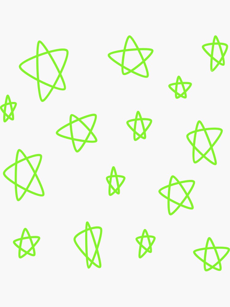 "Lime Green Stars" Sticker for Sale by Arexus | Redbubble