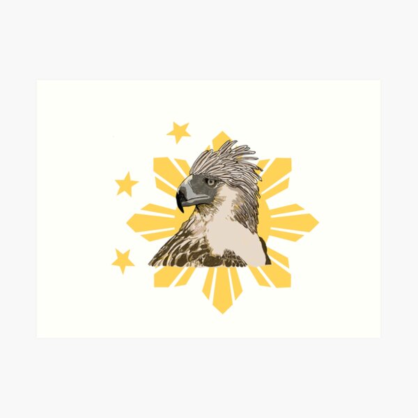 "Agila (Philippine Eagle) with Three Stars and Sun" Art Print for Sale ...