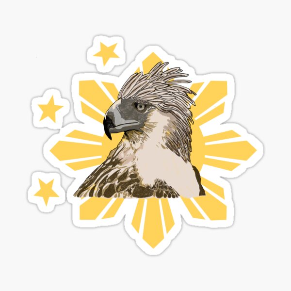 "Agila (Philippine Eagle) with Three Stars and Sun" Sticker for Sale by ...
