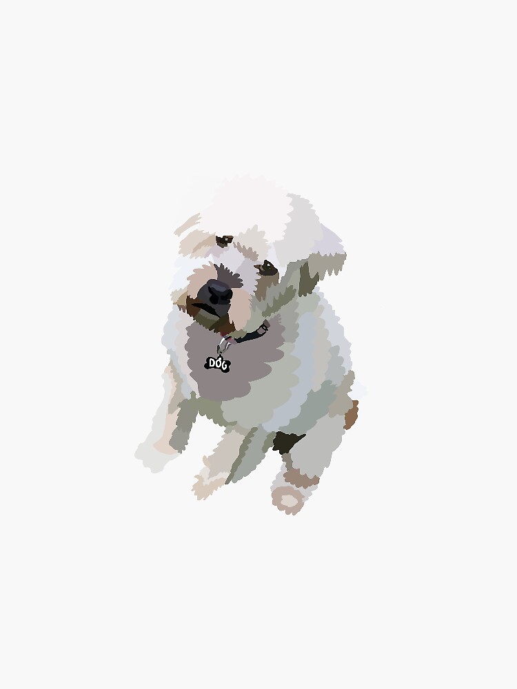 "Cute fluffy white dog" Sticker for Sale by lolarb406 | Redbubble