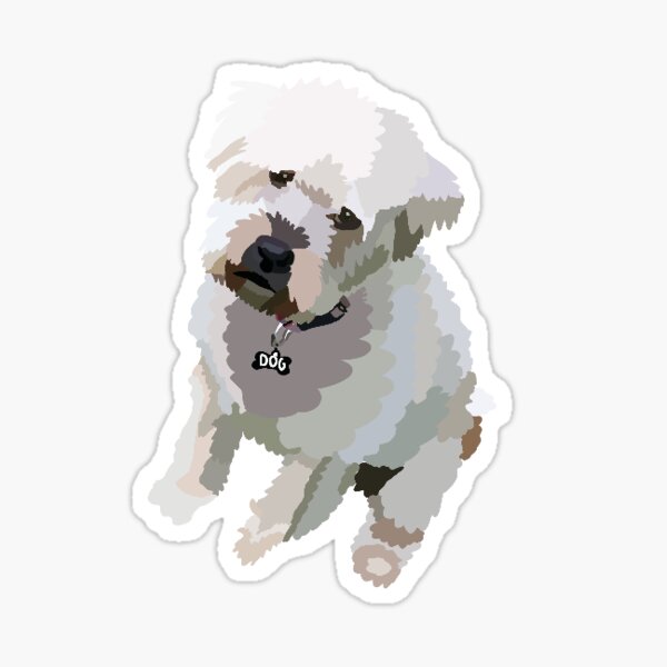 "Cute fluffy white dog" Sticker for Sale by lolarb406 | Redbubble