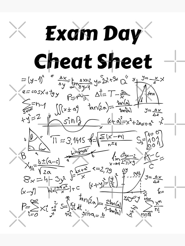 "Exam Day Cheat Sheet" Art Print for Sale by Breesprints | Redbubble